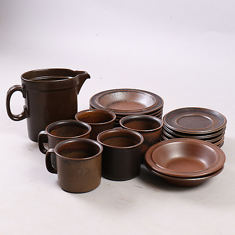 SERVIS, 18 pieces, "Ruska", stoneware, Ulla Procopé, Arabia, Finland ...