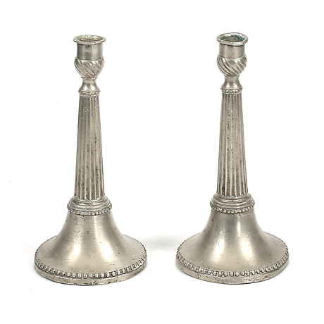 CANDLESTICKS, a pair, pewter, Eric Pettersson Krietz (1753 - 1795/1805 ...