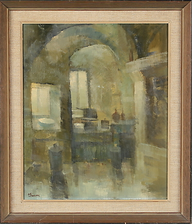 OLLE LARSSON. Kitchen interior, oil on Board, signed. Art - Paintings ...