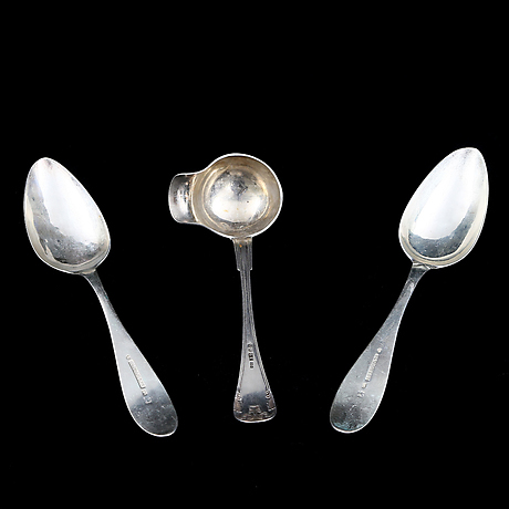 SPOONS and SÅSSLEV, silver, Daniel Eklund and Carl Gustaf Högstedt ...