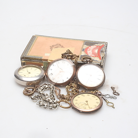 FICKUR, 4 st. Klockor & Ur - Fickur & Stoppur - Auctionet