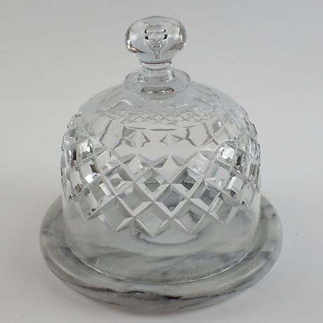 CHEESE CUPA, marble and crystal. Glass - Other - Auctionet