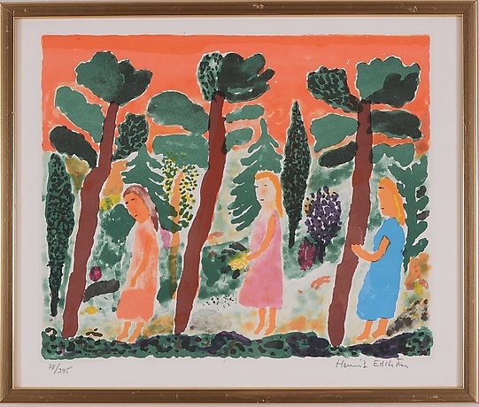 HENRIK EDSTRÖM. Färglitografi. Konst - Grafik - Auctionet