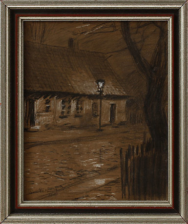 PETER EKLUND. "Stora Södergatan" Drawing, signed and dated 1910. Art ...