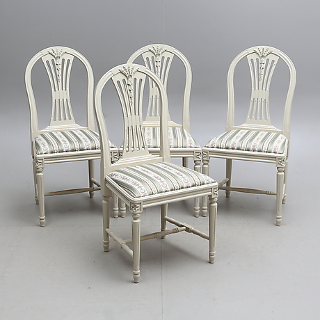 STOLAR, 4 st, gustaviansk stil, Axet, 1900-tal. Möbler - Fåtöljer ...