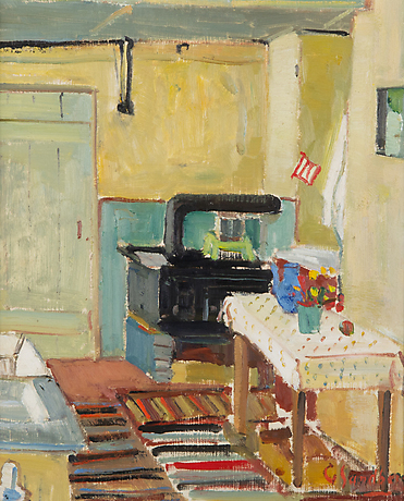 GUNNAR SUNDBERG. Interior, oil on Board, signed G. Sundberg. Art ...
