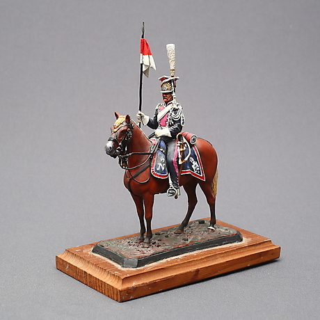 TENNFIGUR, militär till häst, troligen Barton Miniatures, 1900-talets ...
