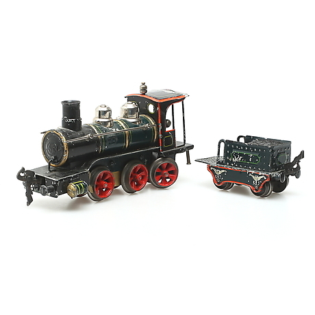 MÄRKLIN 1020 D steam locomotive with tender, clockwork, Germany 1904 ...