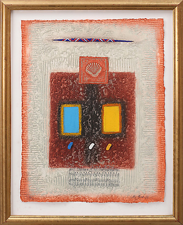 ALAIN BERCK VITZ. Carborundum etsning "Blue", signerat och numrerat ...