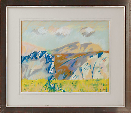 KNUT IRWE. "Soliga berg", pastell, signerad. Konst - Måleri - Auctionet
