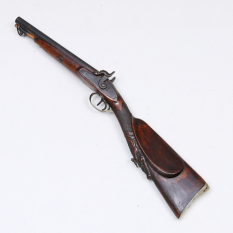 BLOCK RIFLE, shotgun, double barrel, so-called sled gun, 19th century ...