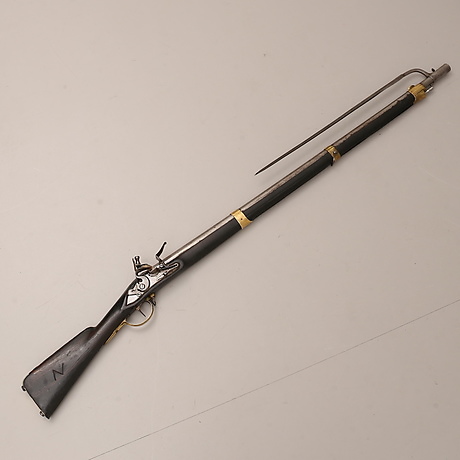 FLINTLOCK MUSKET M/1747-1791 with bayonet. Weapons & Militaria - Guns ...