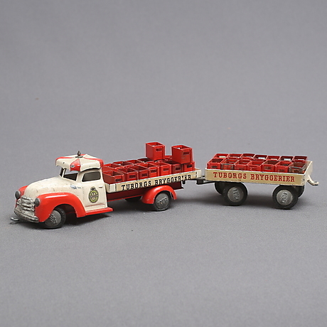 TEKNO, Dodge Lastbil och släp, Tuborg logga, Danmark. Leksaker - Auctionet