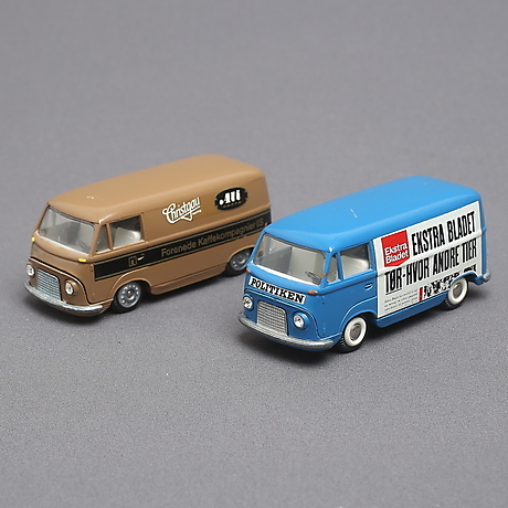 TEKNO, 2 st, Ford Taunus Transit, skåpbilar, "Christgau Kaffe" samt ...