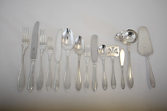 CUTLERY 99 pieces, nickel silver model "Spets". Silver & Metals - Other ...