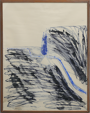 TORSTEN ANDERSSON, "The Blue Tree", colored woodcut, signed A, 653/700 ...