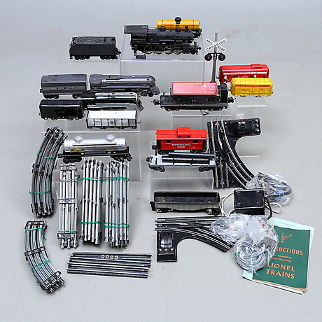 AMERIKANSKA tåg, LIONEL och HAFNER med flera, 2 elektriska ånglok, 10 ...