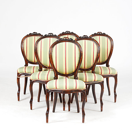 SILLAS, 6 piezas, estilo rococó, 1900. Muebles - Sillas y sillones ...