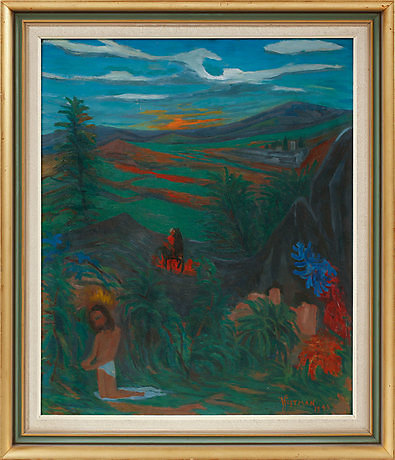SVEN WESTMAN. "Det sannas hjärta, Filipstad 1949", olja på pannå ...