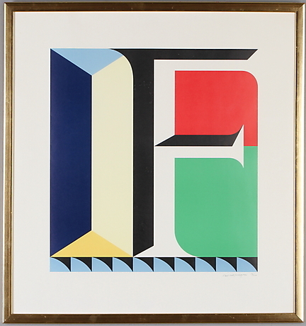 KARL- ERIK FORSBERG. Composition, color lithograph, signed and numbered ...