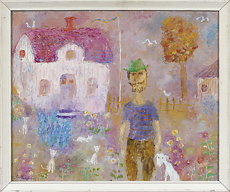 PER BERGMAN. oil on Board, sign. Art - Paintings - Auctionet