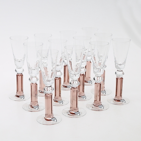 SNAPSGLAS, 12 ST, "Versailles", Gunnar Cyrén, Orrefors. Glas - Serviser ...