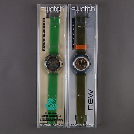2 SWATCH wristwatches - the mechanical Swatch, Swiss Made, 1x Earth ...
