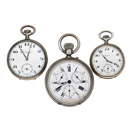 Lot of three silver pocket watches, late 19th Century - early 20th ...