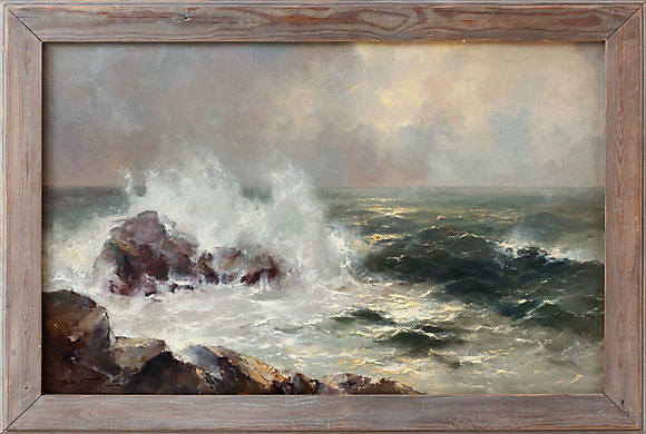 JAN B POSPISIL. Coast picture, oil on canvas, signed. Art - Paintings ...