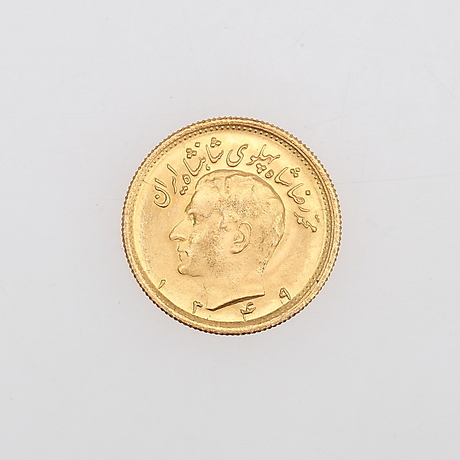 GOLD COIN, IRAN, 5 Pahlavi. Coins, Medals & Stamps - Coins - Auctionet