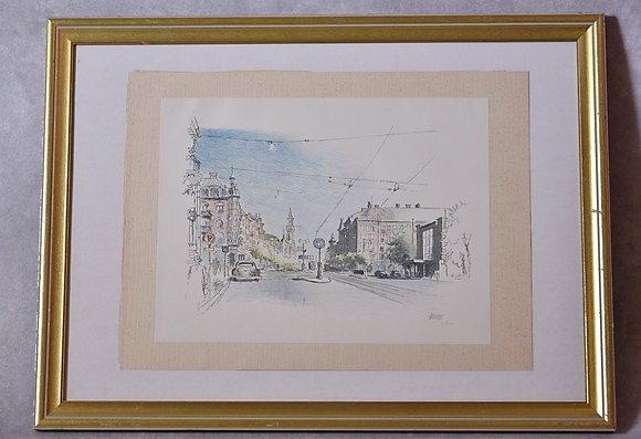 EBBE FOG. lithographs 2 Motifs from Helsingborg signed, numbered 7/300 ...