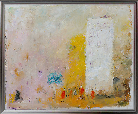 PER BERGMAN. "At a gable", oil on Board, signed. Art - Paintings ...