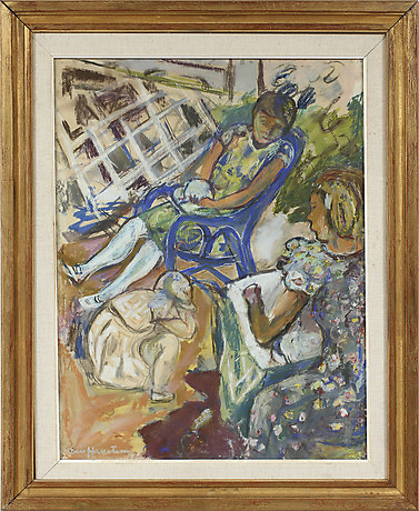 ERIC HALLSTRÖM. Mixed media, signed. Art - Paintings - Auctionet