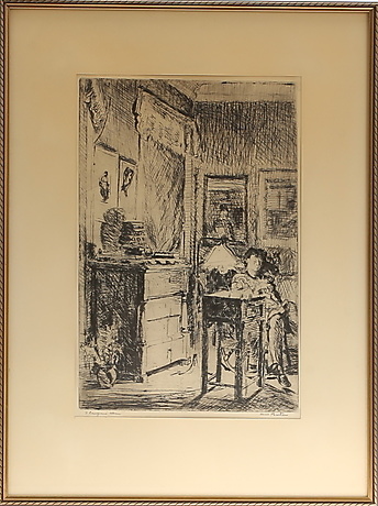 LOUIS BASTIN. Etsning, signerad. Konst - Grafik - Auctionet