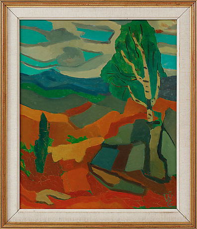 SVEN REINHOLD WESTMAN. Landscape view. Oil on Board, signed. Art ...