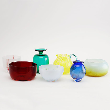 GLASS OBJECTS, 7 pcs., Swedish art glass. Glass - Other - Auctionet