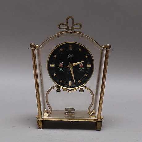 TABLE CLOCK, brass/glass, Schatz, manual. Clocks & Watches - Mantel ...