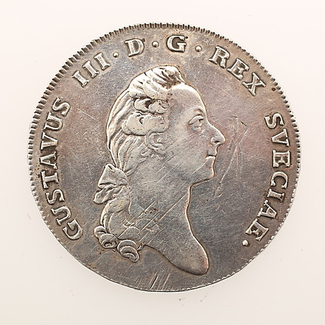 MÜNZE, 1 RIKSDALER 1777. Gustav III. DG REX SCHWEDISCH. Münzen ...