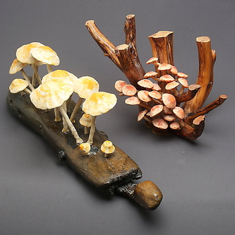 LARS BROBERG. Skulpturer, 2 st, svampar, signerade. Konst - Skulptur ...