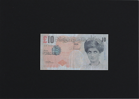 BANKSY. Defaced Tenner (Lady DI. Original banknote. Art - Engravings ...
