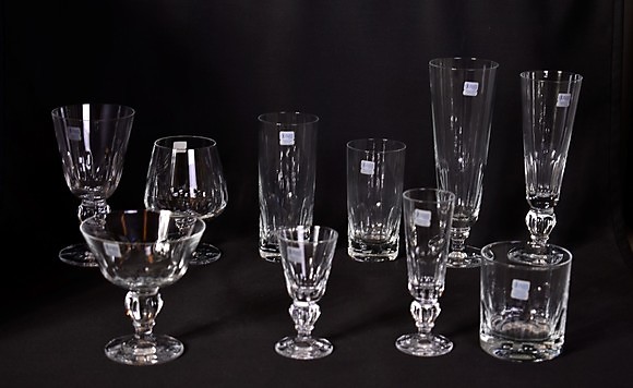 GLASSWARE 132 parts model "Josephine" Crystal, new condition. Glass ...
