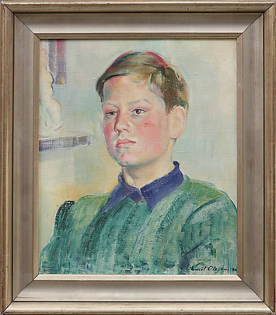 EMIL OLSSON. Portrait, oil on canvas, signed and dated, -42. Art ...