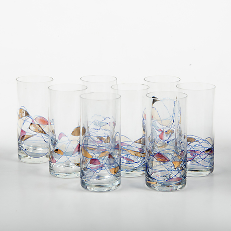 GROGG GLASS, 8 pieces, artificial glass. Glass - Tableware - Auctionet