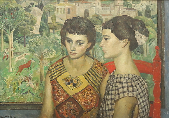 JOSEP MARIA MALLOL SUAZO. Two girls. Art - Paintings - Auctionet
