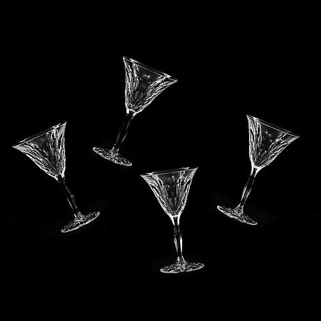 SIMON GATE. CHAMPAGNE/VINGLAS, 4 st, Orrefors, 1900-tal. Glas ...