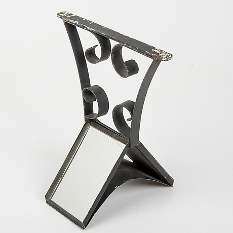 GOSSIP MIRROR, black painted wrought iron. Miscellaneous ...