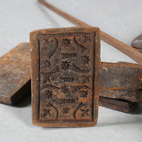 ROUGH IRON and WAFFE IRON, 9 pcs. forging, 19th century. Folk art ...