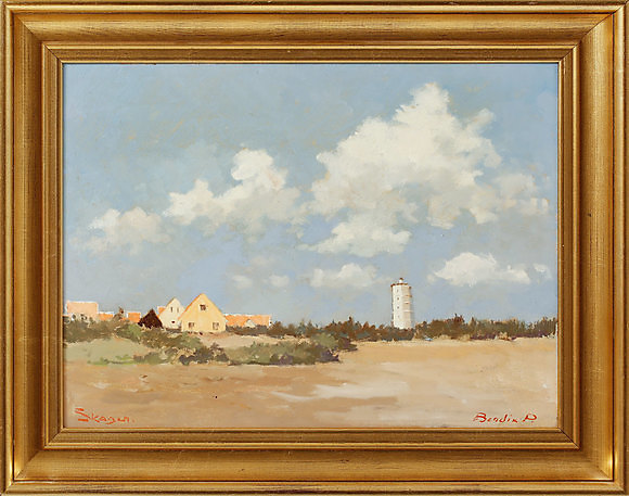 BENDIX PEDERSEN. "Skagen", olja på pannå, signerad. Konst - Måleri ...