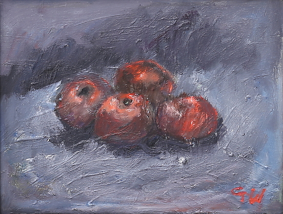 GUNNEY WAHLQUIST. Röda äpple, olja på duk, signerad. Konst - Måleri ...