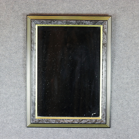 MIRROR, ground glass, rectangular frame partially marbled, contemporary ...
